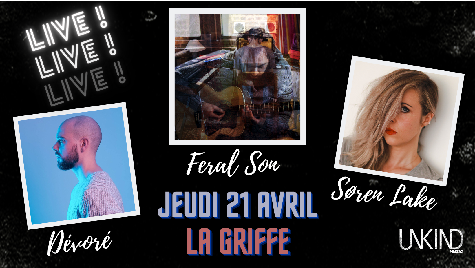Feral Son + Soren Lake + Dévoré en live à la Griffe - Concerts ...