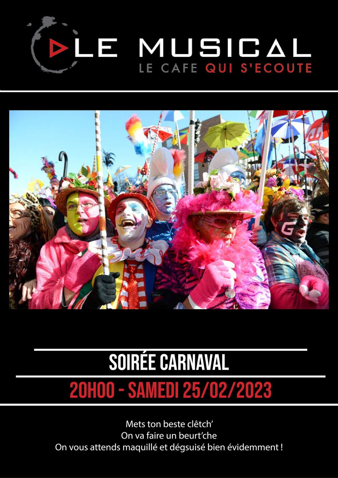 Soirée carnaval au Musical - Soirées - LillelaNuit.com