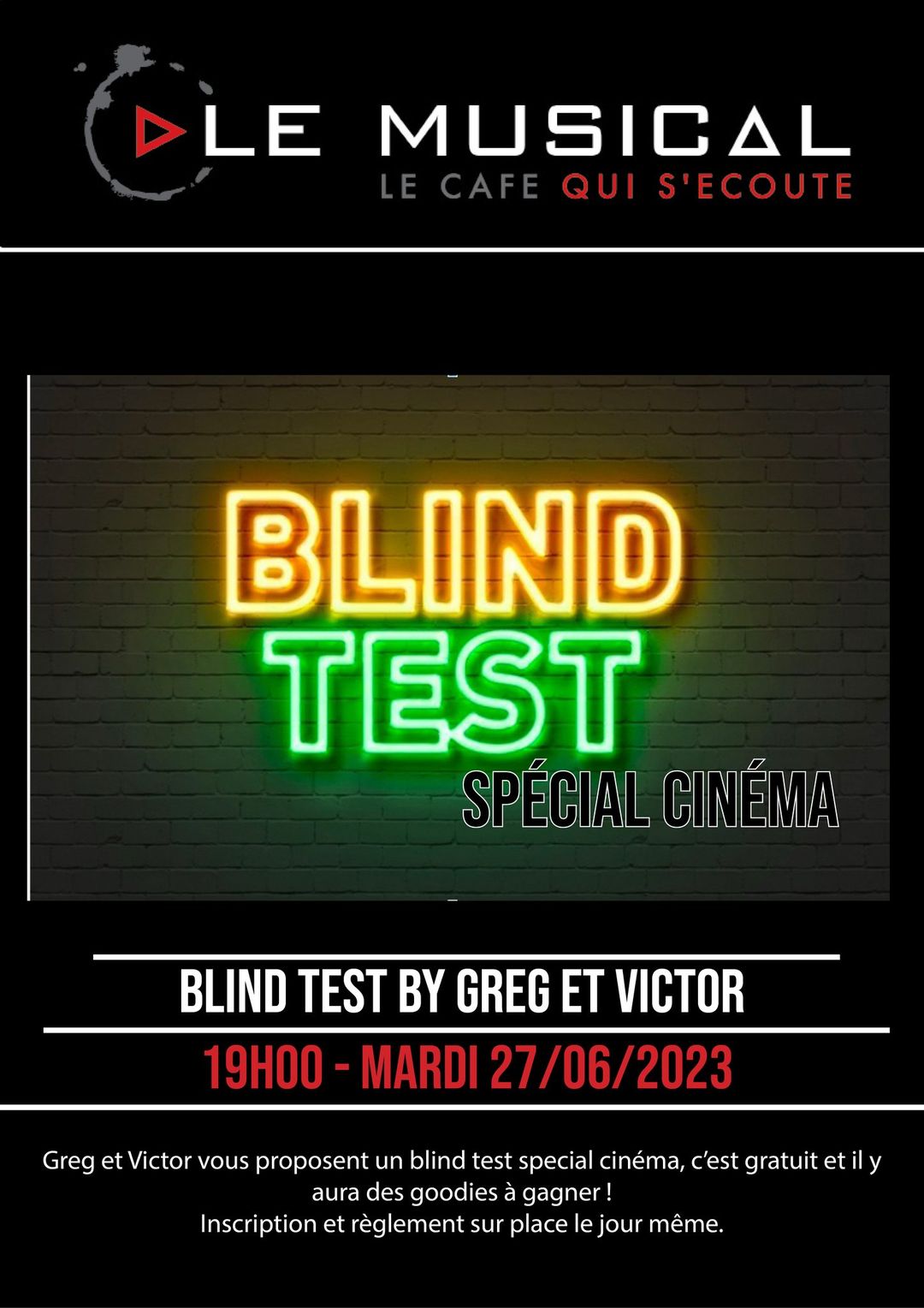 Blind Test Cinéma by Greg et Victor - Soirées - LillelaNuit.com